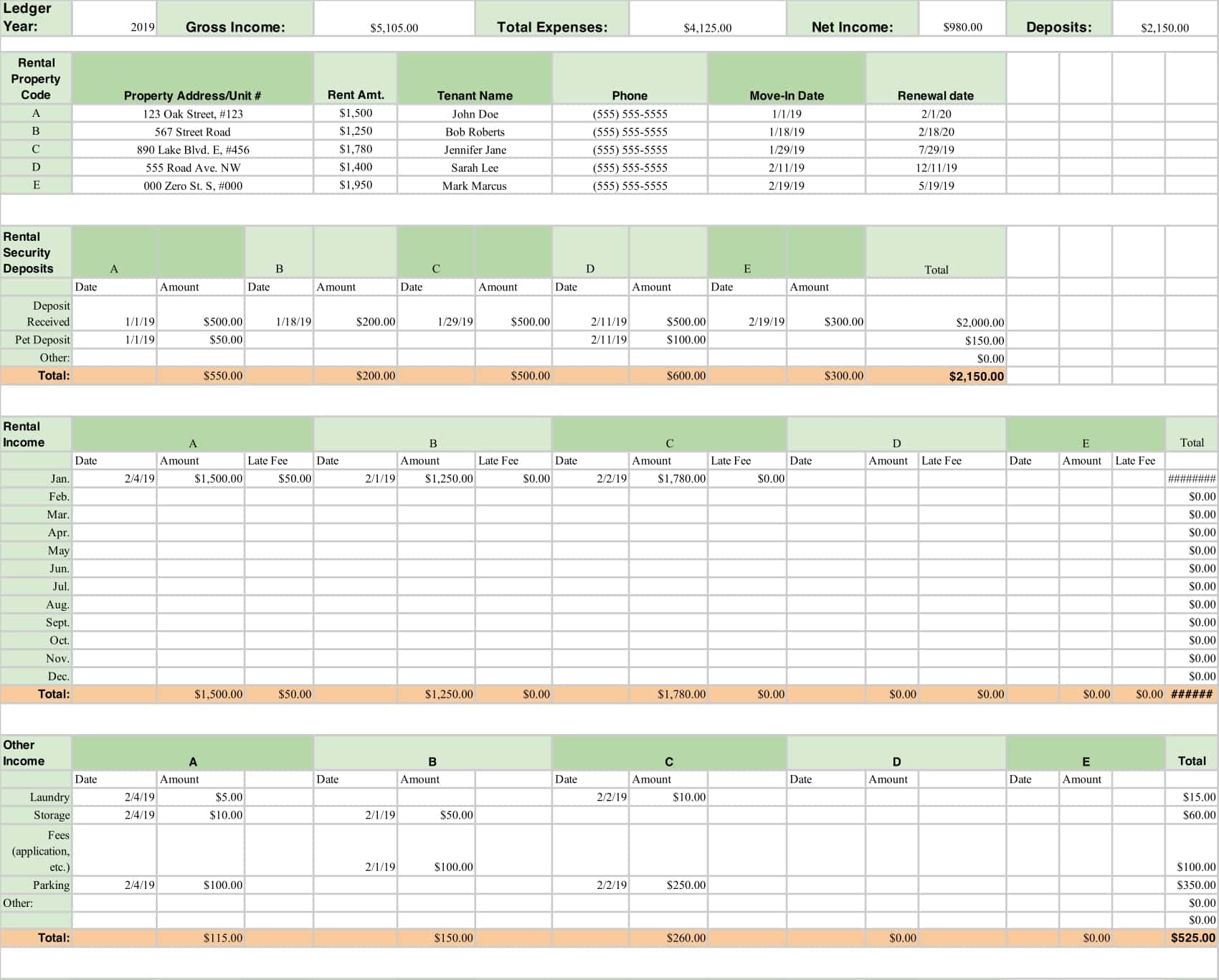 41+ Rental Ledger Templates (Free Rent Payment Printable)