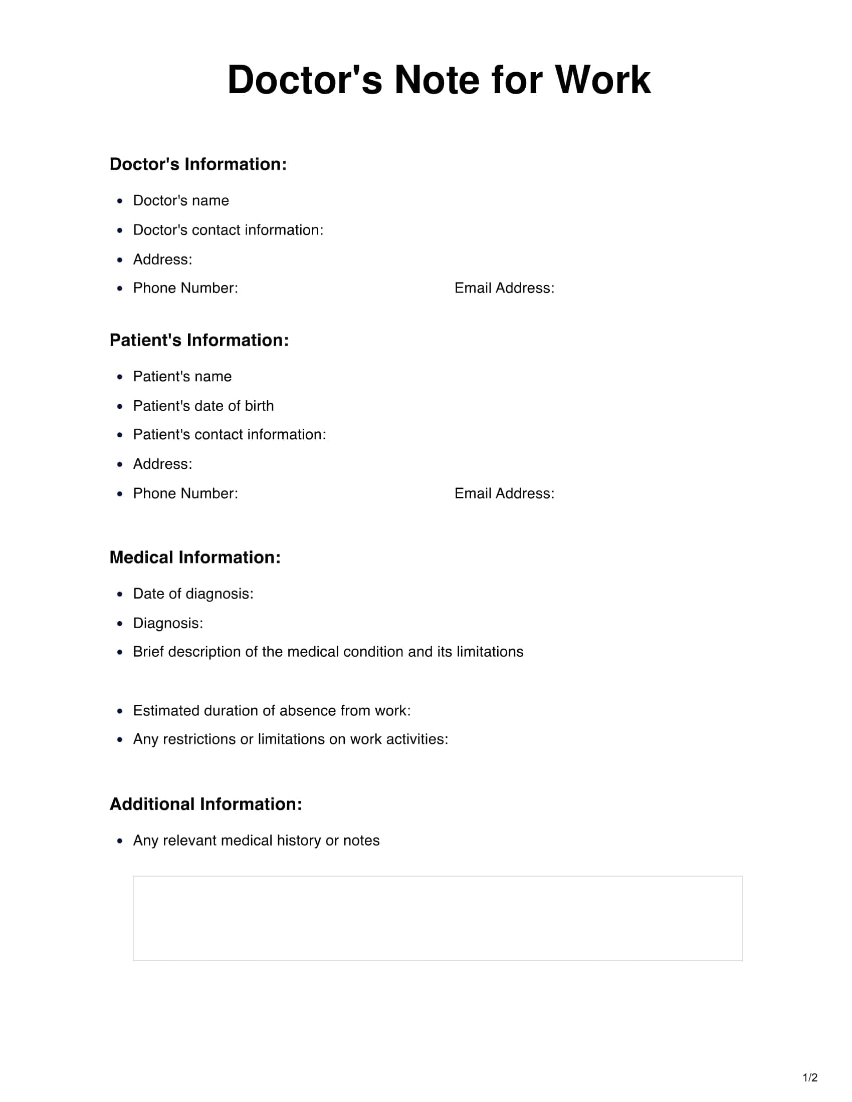33 Fake Doctor's Note Templates (Free & Printable)