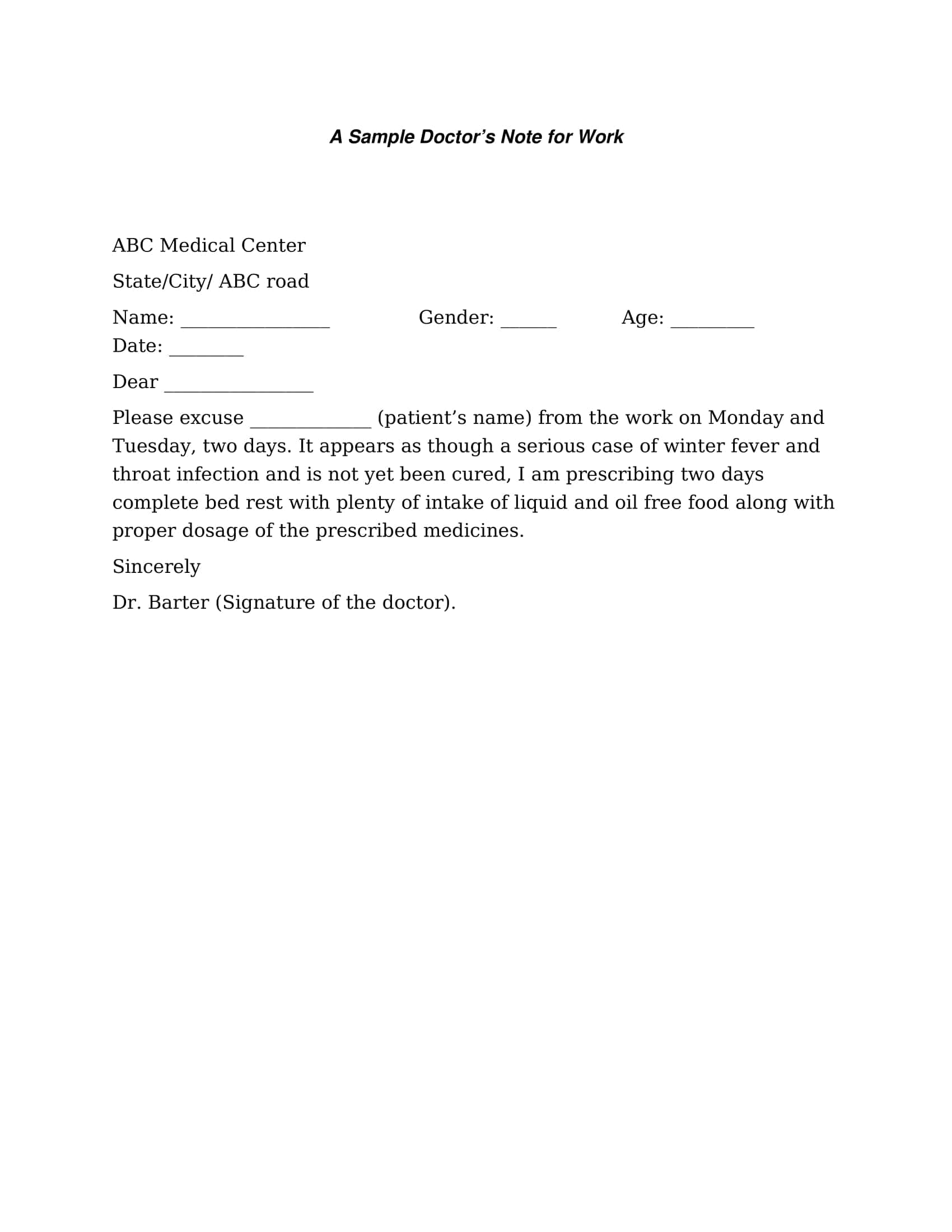 33 Fake Doctor's Note Templates (Free & Printable)