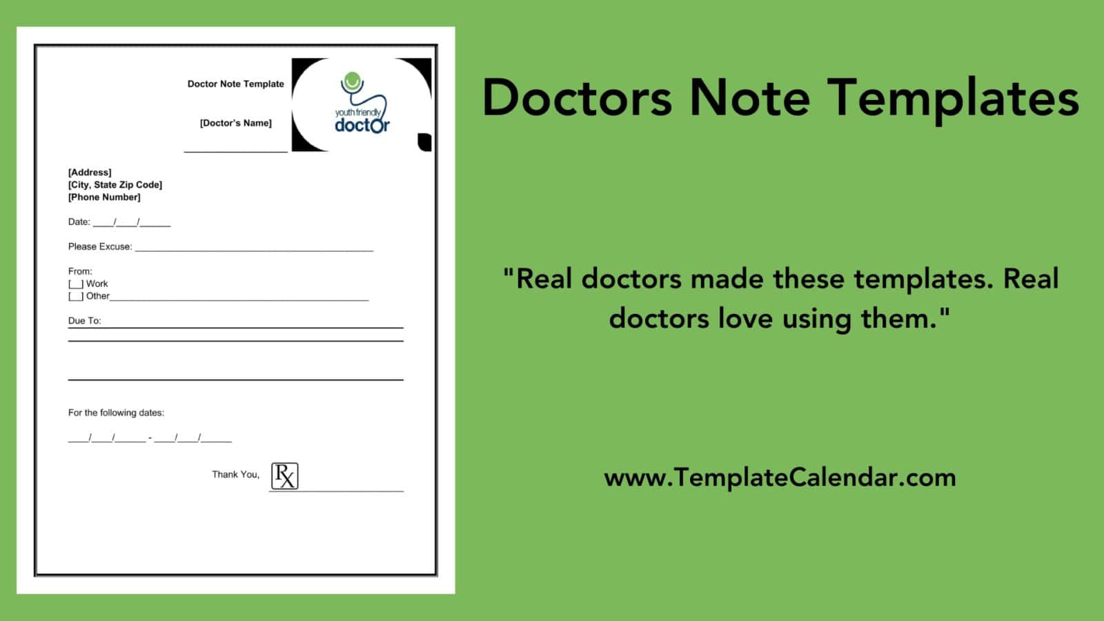 33 Fake Doctor's Note Templates (Free & Printable)