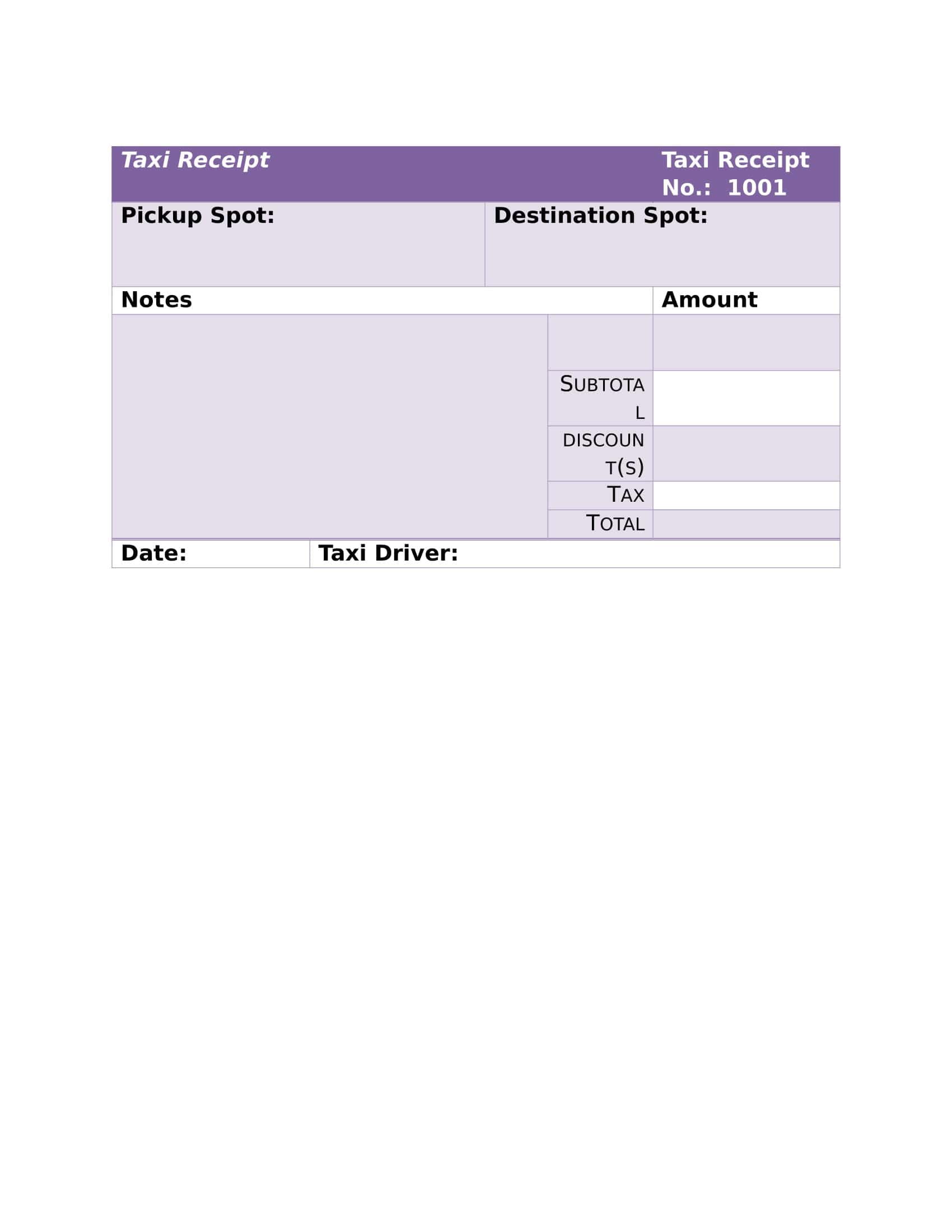 43 Taxi Receipt Templates (Edit & Free Printable)
