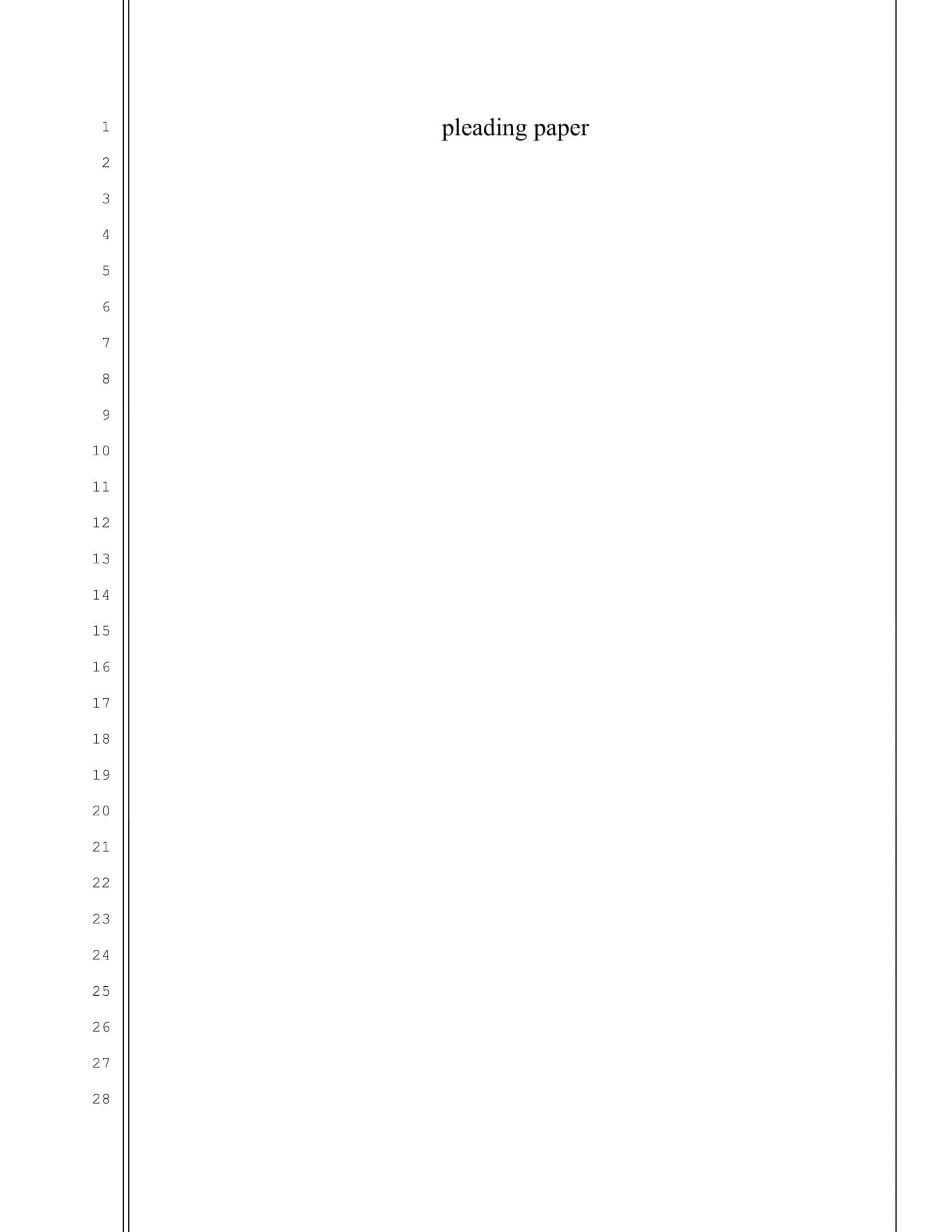 40 Pleading Paper Templates Free Printable Court Forms 