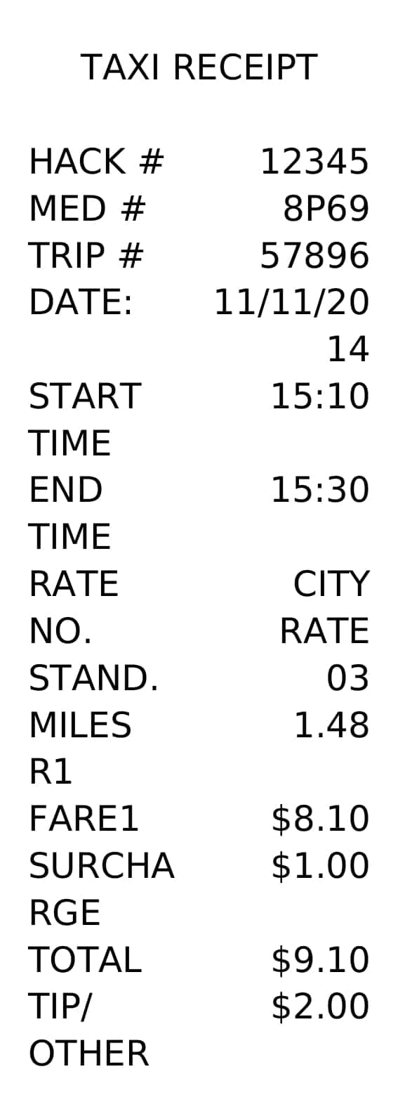 43 Taxi Receipt Templates (Edit & Free Printable)