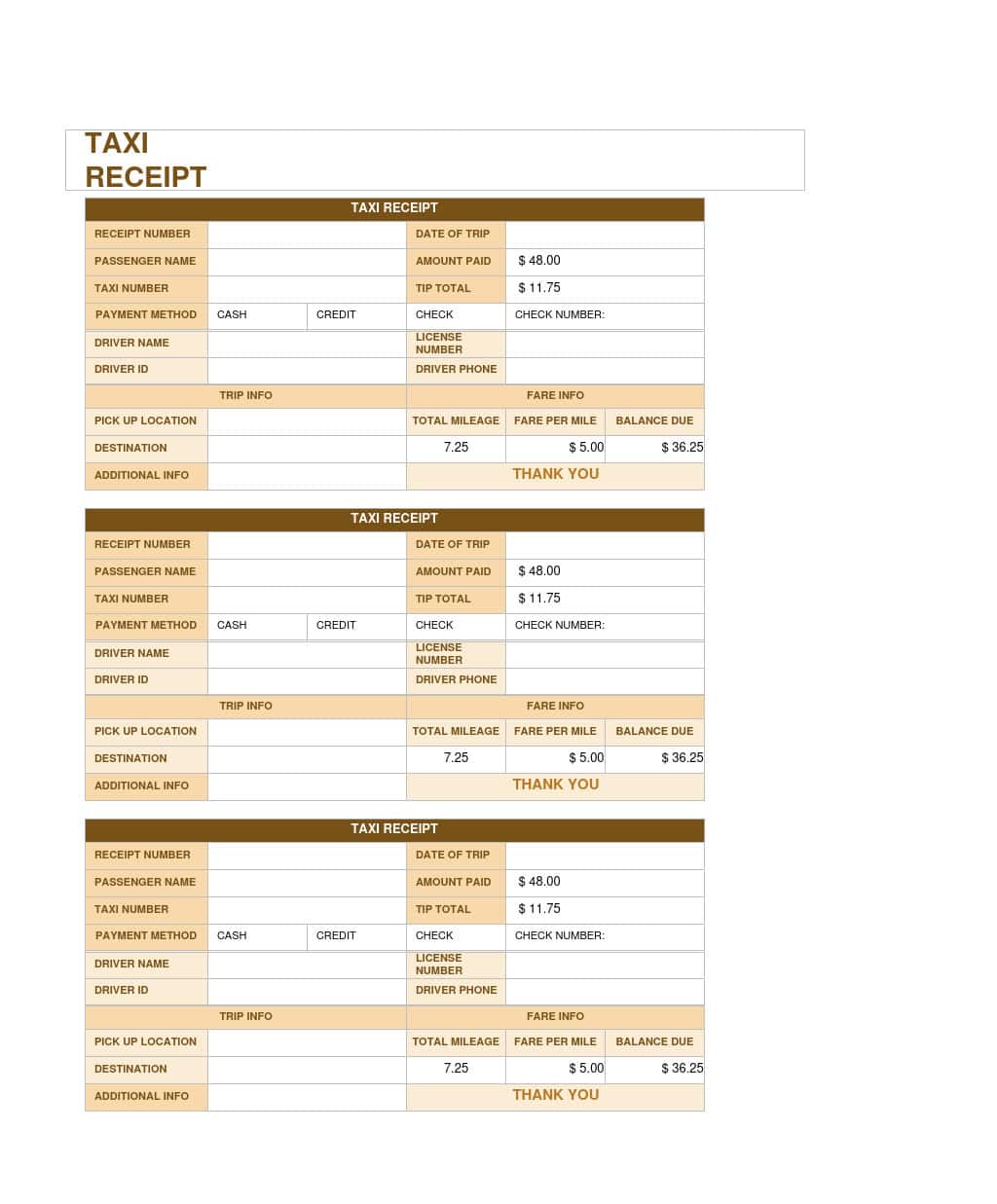 43 Taxi Receipt Templates (Edit & Free Printable)
