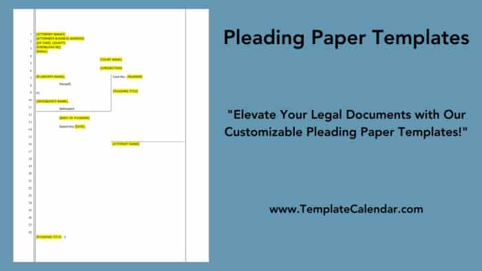 40 Pleading Paper Templates (Free Printable Court Forms)