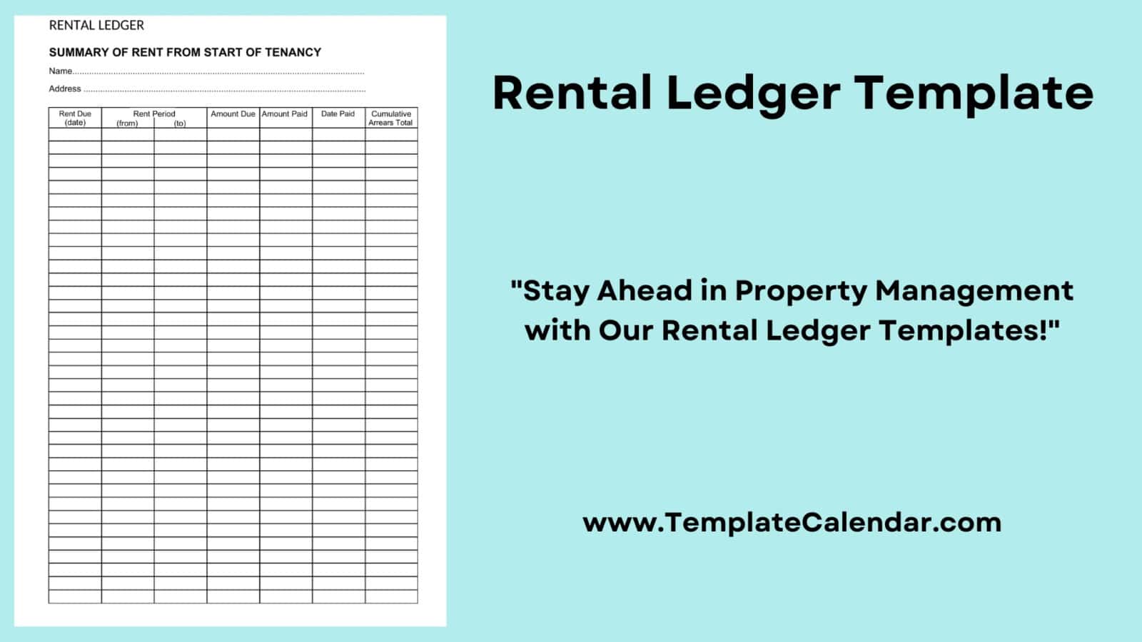 41+ Rental Ledger Templates (Free Rent Payment Printable)