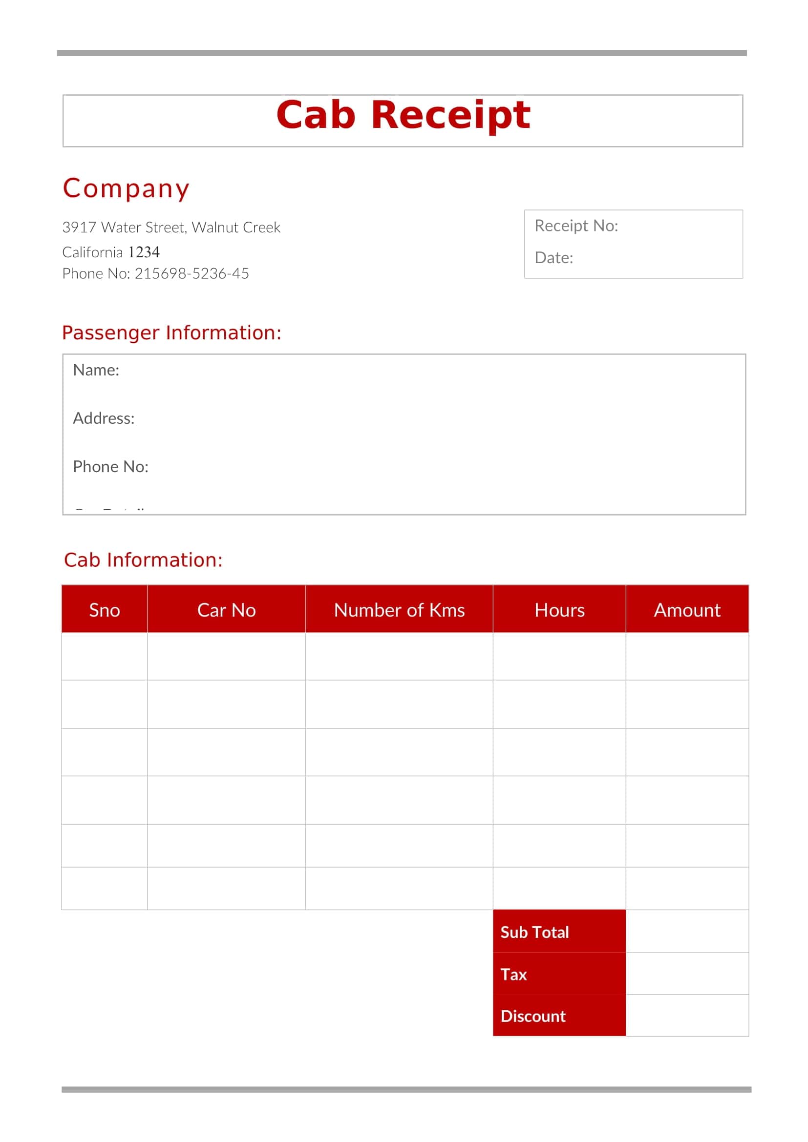 43 Taxi Receipt Templates (Edit & Free Printable)