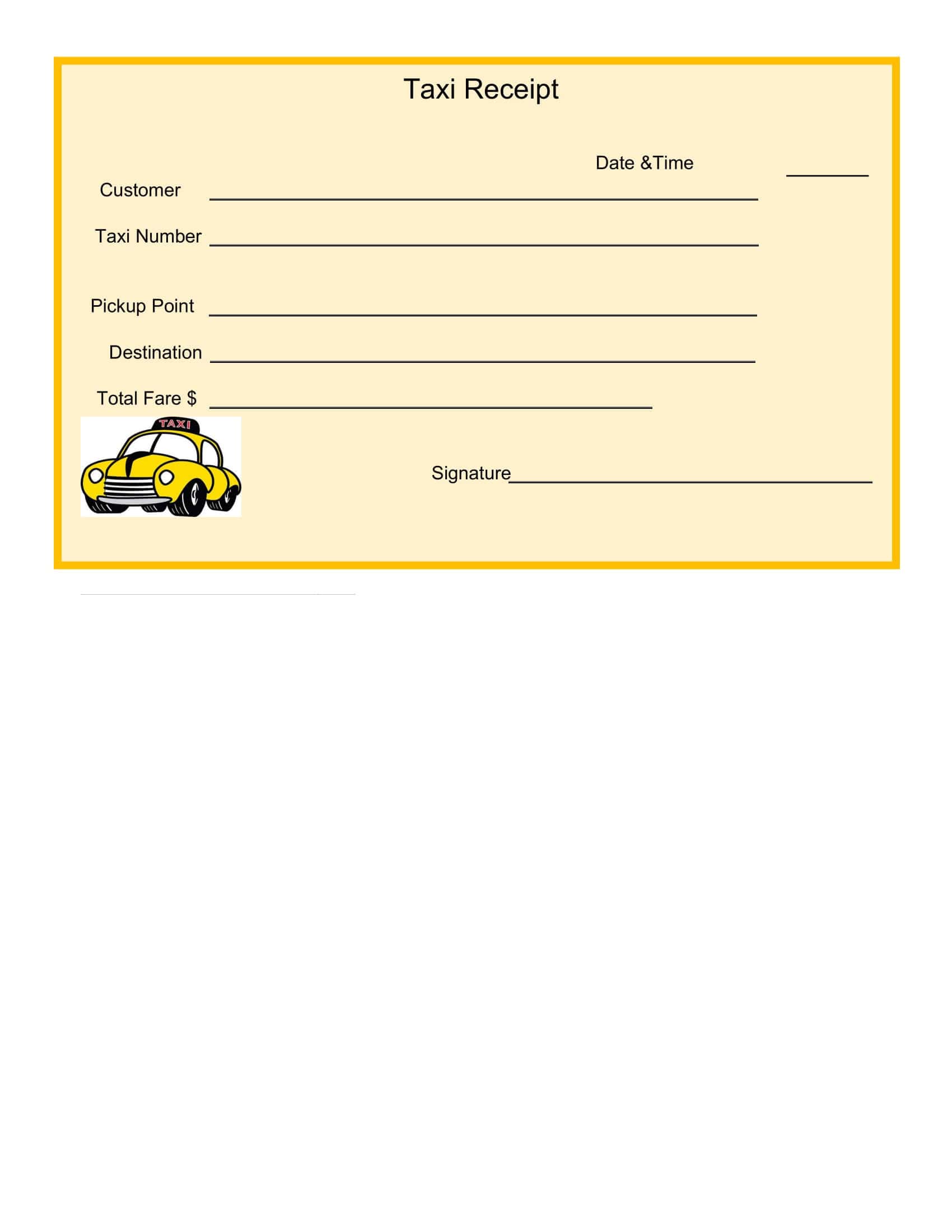 43 Taxi Receipt Templates (Edit & Free Printable)